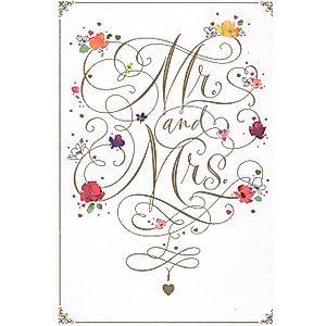 Heartline Mr. and Mrs. Wedding Day Card for the Bride and Groom Congratulations - Wishing You a Day Full of Joy and a Lifetime Filled With Love