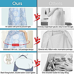 Bralarry Breastfeeding Nursing Cover,Soft Breathable Cotton Privacy Nursing Apron,Large Size Full Coverage Breast Feeding Infant Wrap