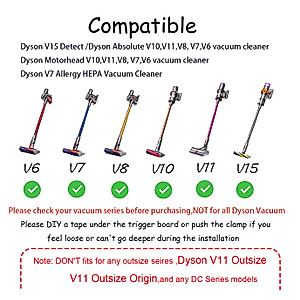 REEYEAR Power Button On/Off Control Clamp Compatible with Dyson Absolute/Motorhead V6 V8 V7 V10 V11 V15 Series Vacuum Cleaner, Dyson Trigger Lock, Free Your Gripping Fingers,1 Pack
