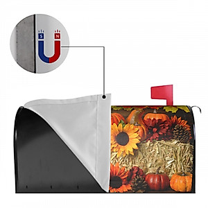 Fall Magnetic Mailbox Covers Standard Size 18 X 21 Sunflower Pumpkin Maple Leaf Mailbox Cover Autumn Thanksgiving Welcome Decorations Mailbox Wrap Post Letter Box Covers Decor for Outdoor Home Garden