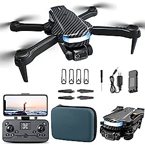 GBSELL Carbon Fiber Dual Camera Drone - 8K High-Definition Picture Level - 12 + Minutes Flying Time - Opticals Positioning Hover,393ft Maximum Flight Altitude for Party (BK 68A)