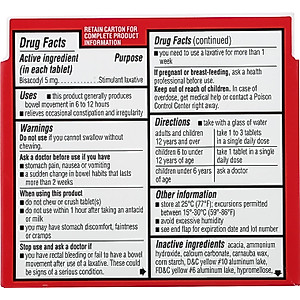 Leader Gentle Laxative, Bisacodyl USP 5 mg, 10 Enteric Coated Tablets (Pack of 4)