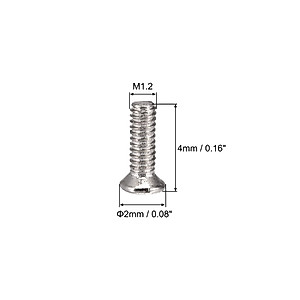 uxcell M1.2 x 4mm Phillips Screw Fastener Silver Tone for Laptop PC TV Fan Switch 500pcs