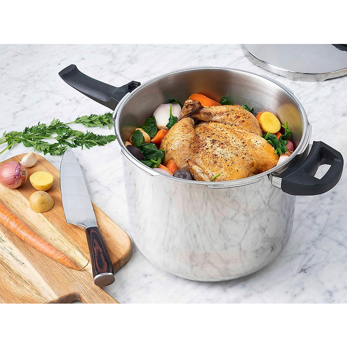 Zavor DUO 8.4 Quart Multi-Setting Pressure Cooker with Digital Cookbook and Steamer Basket - Polished Stainless Steel (ZCWDU03)