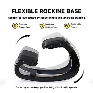 MallVitally Adjustable Kneeling Chair, Wooden Ergonomic Rocking Chair - Improve Your Posture with an Angled Seat for Home,Office(Black)