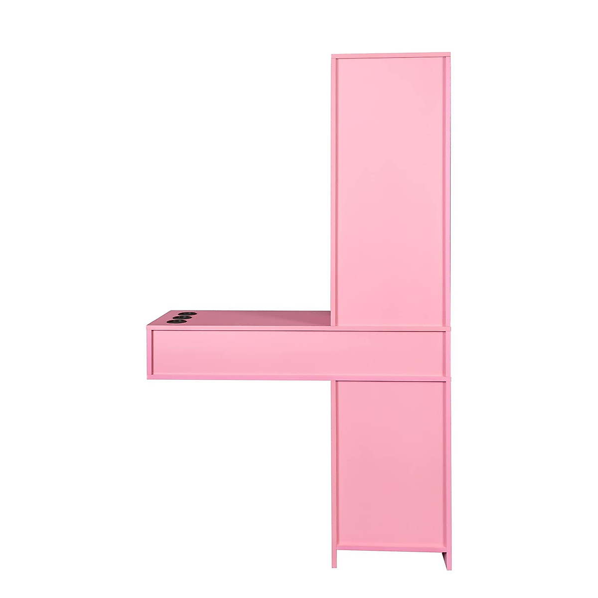 Binrrio Pink Wall Mount Hair Styling Barber Station, Beauty Salon Spa Furniture Set, Dressing Table Hair Salon Equipment, 3 Storage Shelf+2 Drawers+1 Cabinet+3 Heat Resistant Sleeves