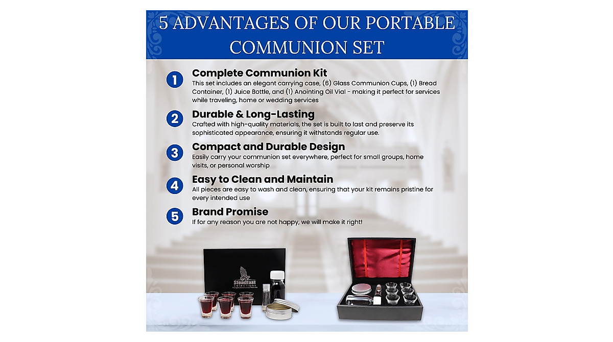 Steadfast Selections Portable Communion Set, Home Communion Kit ...
