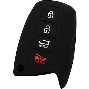 KeyGuardz Keyless Entry Remote Car Smart Key Fob Outer Shell Cover Soft Rubber Case for Hyundai Azera Genesis Santa Fe