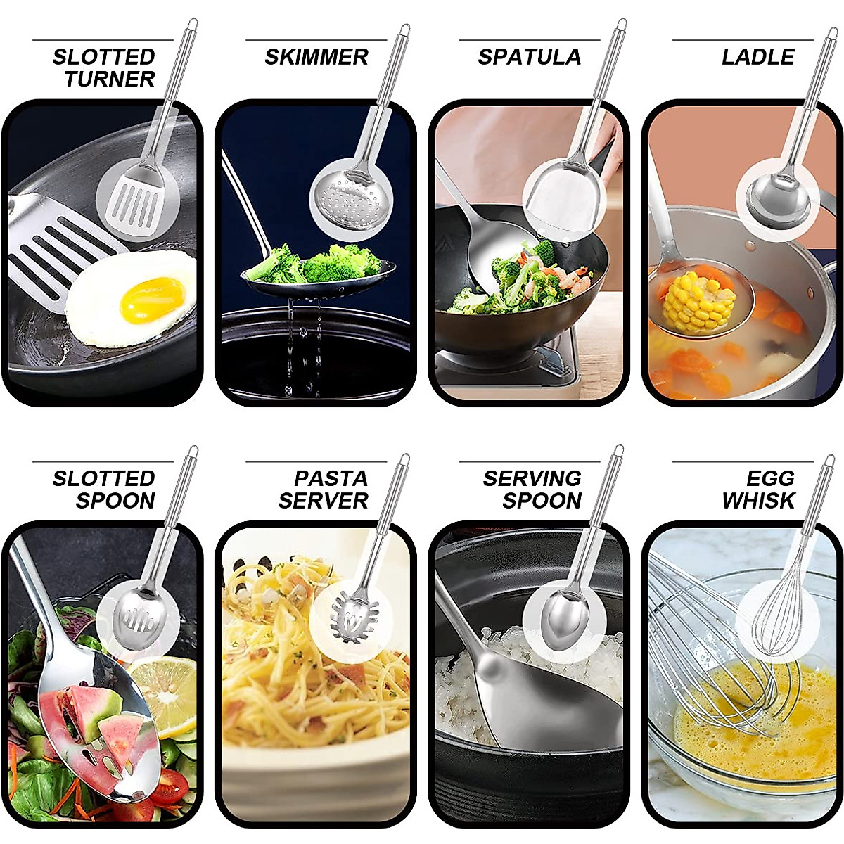 Leidawn 12.8" Carbon Steel Wok - 11Pcs Woks and Stir Fry Pans with Wooden Handle and Lid,10 Cookware Accessories,For Electric,Induction and Gas Stoves