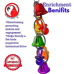 1235 Bell Pull Bonka Bird Toys Durable Colorful Rings Pacifier Budgie Cockatiel Parakeet Lovebird