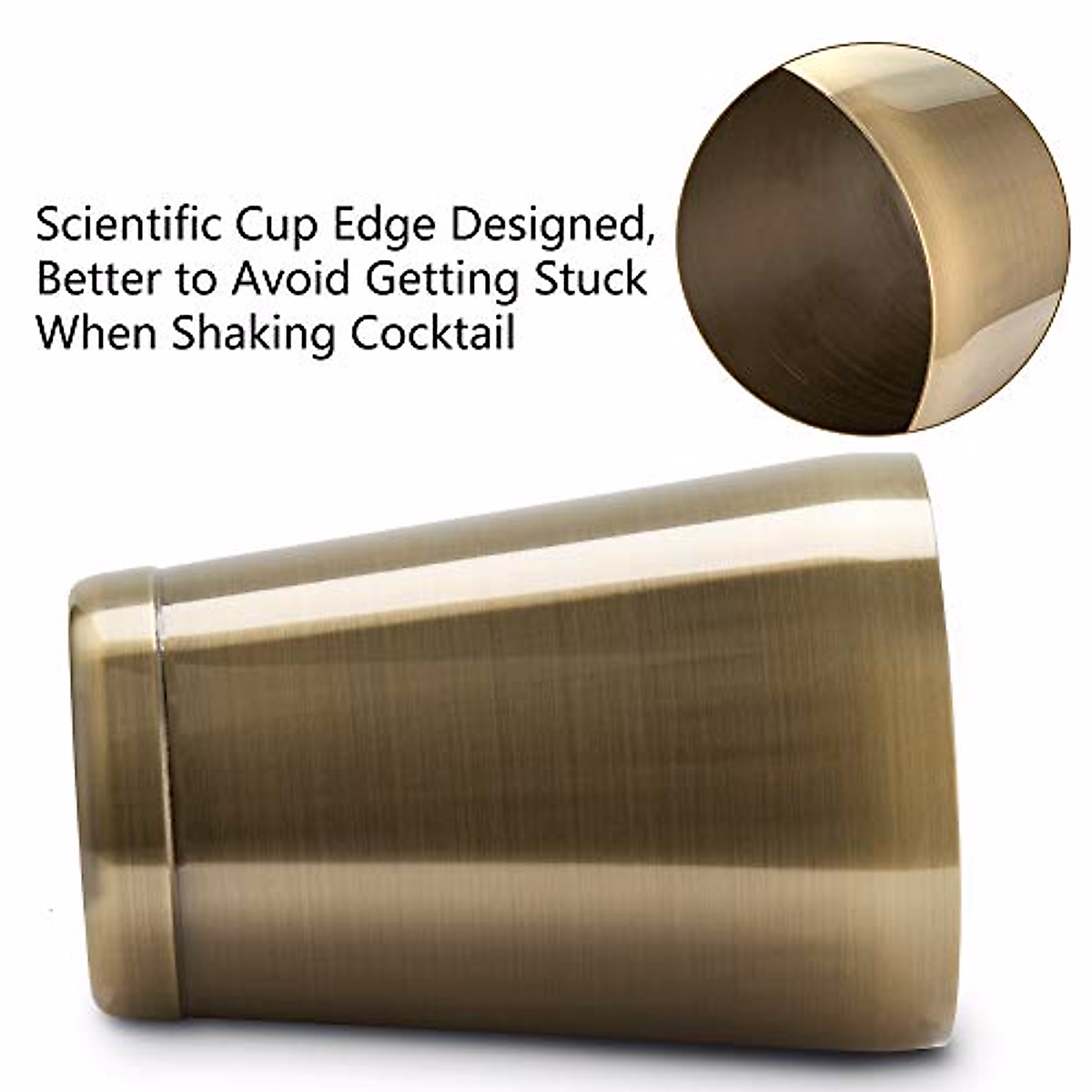 Boston Cocktail Shaker Set 18/8 Stainless Steel Bartender Kit, Including 18oz&28oz Shaker Tins, Double Jigger, 8''Muddler, 2 Liquor Pourers, 12" Mixing Spoon, Cocktail Strainer, Mesh Strainer(Bronze)