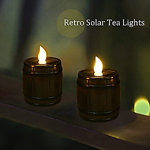 PChero Solar Candles Outdoor Waterproof, 6 Packs Reusable Flickering LED Votive Candles with Dusk to Dawn Sensor for Lantern Garden Patio Camping Party Home Decor Lighting