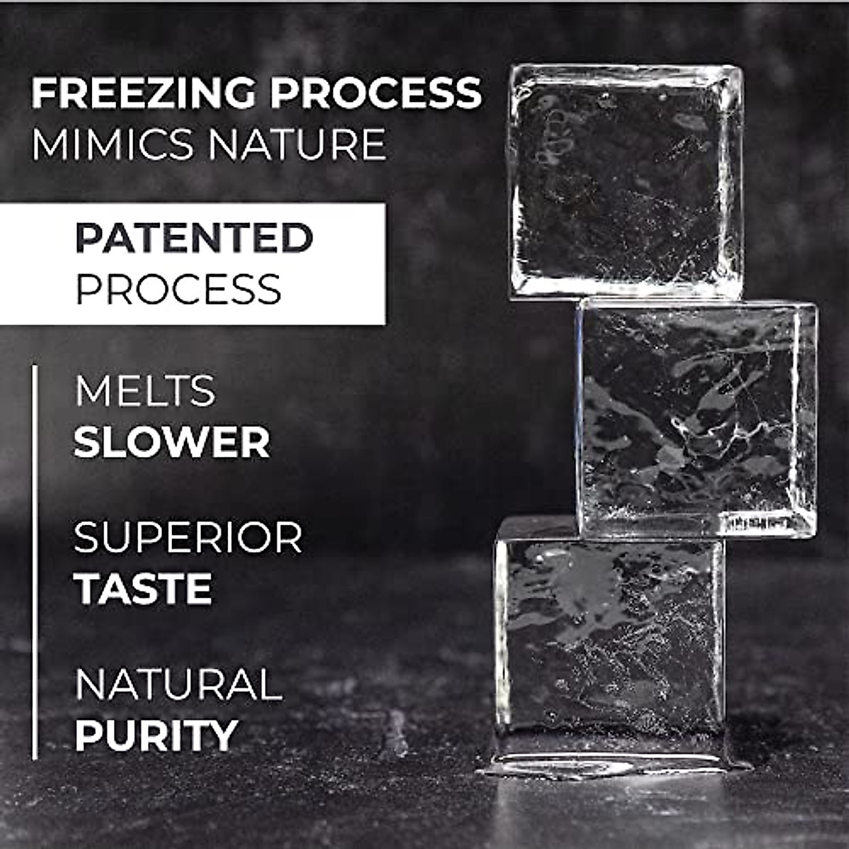 True Cubes Clear Ice Cube Maker, Clear Ice Mold - 4 Large Clear Ice Cubes for Cocktails, Drinks & Whiskey - BPA-Free Silicone Square Ice Cube Mold - Whiskey Gifts for Men