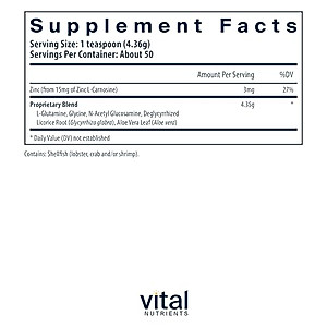 Vital Nutrients Heartburn Tx | Supplement Helps Decrease Occasional Heartburn and Indigestion | with Glycine, Glutamine and Licorice Root | Vegetarian | Gluten, Dairy and Soy Free | 50 Servings