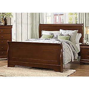 Homelegance Abbeville Queen Sleigh Bedframe, Cherry