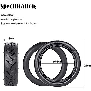 GLDYTIMES 8.5 inch Inner Tubes Outer Tires Compatible for Xiaomi Mijia M365 Electric Scooter - Suitable for All Types 8.5in Wheel (outer＆ inner tire)