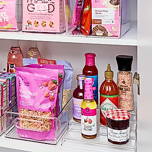 iDesign Recycled Plastic 3-Tier Stadium Spice Rack Kitchen, Fridge, Freezer, Pantry and Cabinet Organization, The Linus Collection, 8.8" x 10.1" x 3.5”, Clear