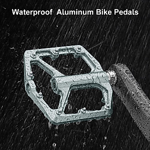 ROCKBROS Mountain Bike Pedals MTB Pedals Bicycle Flat Pedals Aluminum 9/16" Sealed Bearing Lightweight Platform for Road Mountain BMX MTB Bike