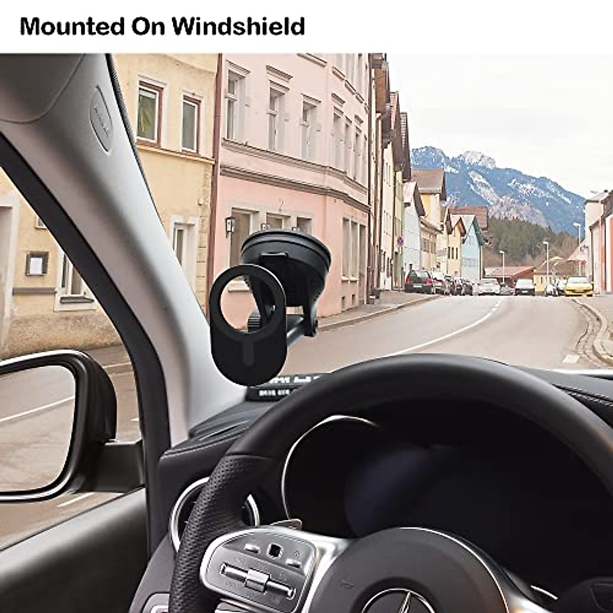 metisinno Fits MagSafe Car Mount Magnetic Phone Holder for Car iPhone 14 13 12 MagSafe Car Phone Holder, Compatible with PopSocket for MagSafe, Dashboard & Windshield, Suction Cup Mount Strong Magnets