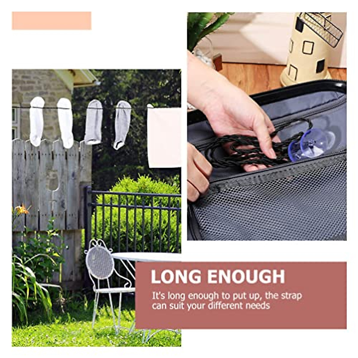 LIFKOME Portable Clothes Line 2pcs Retractable Clothesline with Suction Cup Hooks Windproof Travel Clothesline Laundry Clothes Line Outdoors Clothesline Retractable Clothes Line