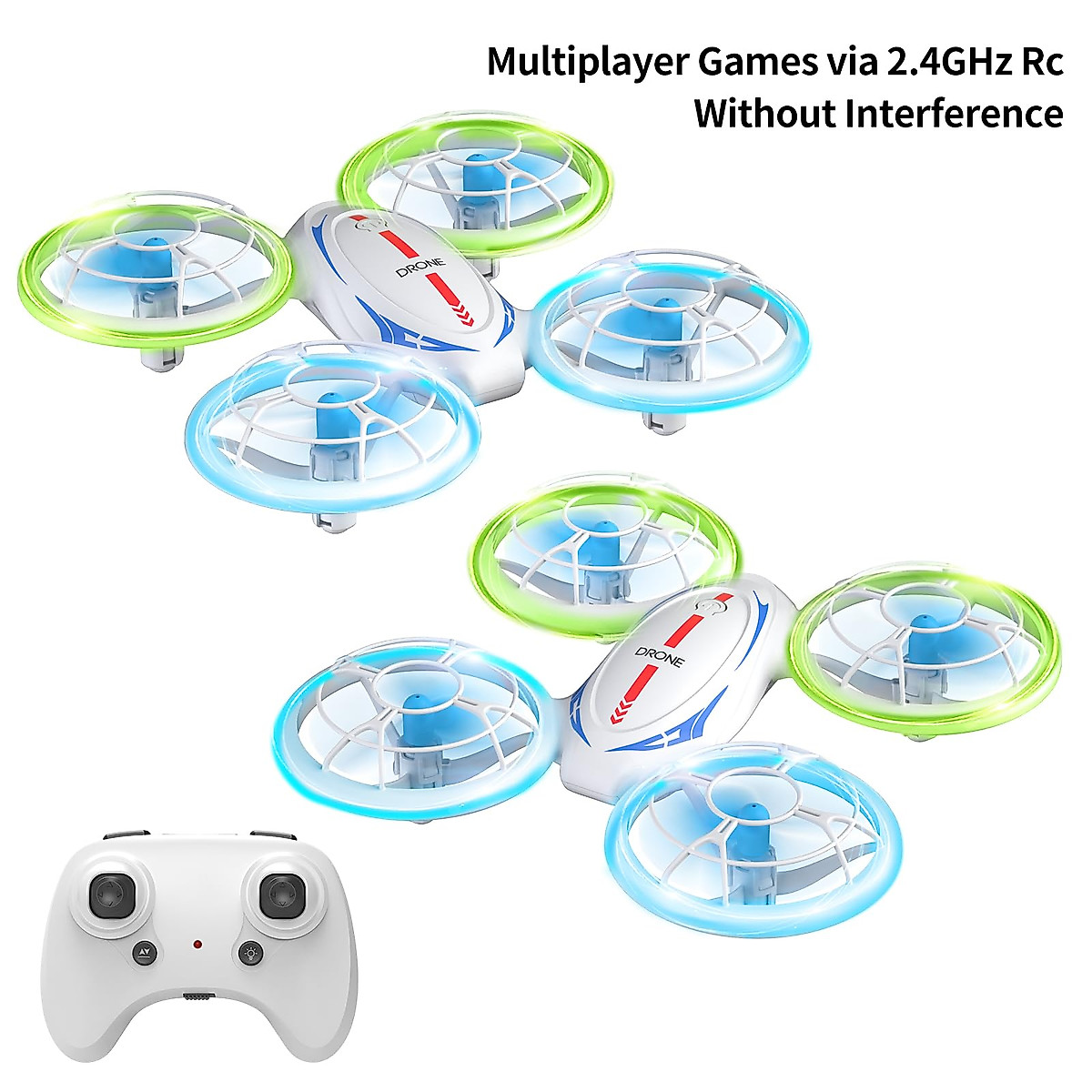 ACECHUM LED Mini Drones for Kids, Remote Control Small Drone with Altitude Hold, 360° Tumbling and 360° Rotating Colorful Flight, Flying Toys for 3 4 5 6 7 8-12 Year Old Boys Girls Gifts