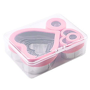 BakingWorld Heart Cookie Cutter Set,9 Piece Heart Shapes Stainless Steel Cookie Cutters Mold for Cakes Biscuits and Sandwiches,0.98"/1.45"/1.57"/1.96"/2.04"/2.32"/2.75"/3.18"/3.74" Assorted Sizes