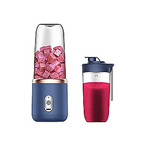 Portable Blender,USB Rechargeable Mini Personal Blender for Shakes and Smoothies,Electric Fruit Veggie Juicer with 2pcs Travel Juicer Cup，Blue