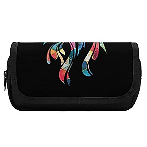 Funny Farm Farmer Chicken2 Large Capacity Pencil Case Multi-Slot Pencil Bag Portable Pen Storage Pouch with Zipper