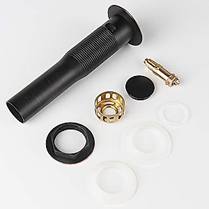 Oil Rubbed Bronze Pop Up Drain, Bathroom Vessel Lavatory Vanity Faucet Sink Detachable Basket Drain Stopper, ORB with Overflow