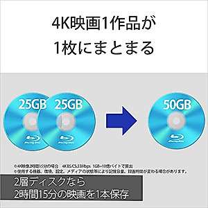Sony 4X BD-R DL 5 Pack 50GB White Printable 5BNR2VJPS4