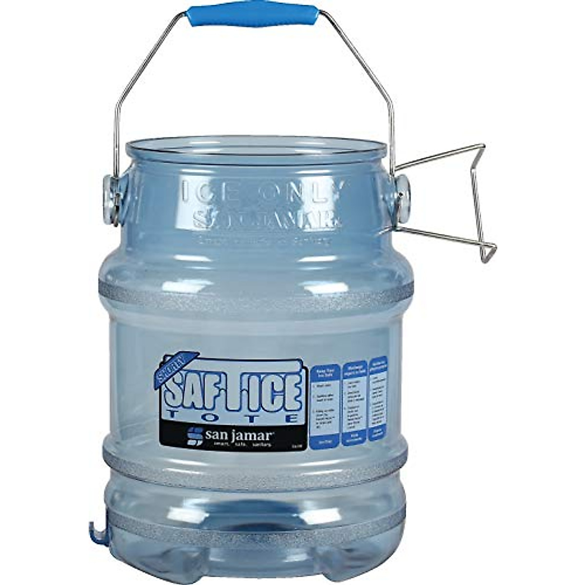 San Jamar Shorty Saf-T-Ice Commercial Ice Tote, 5 gal, (1 Pack)