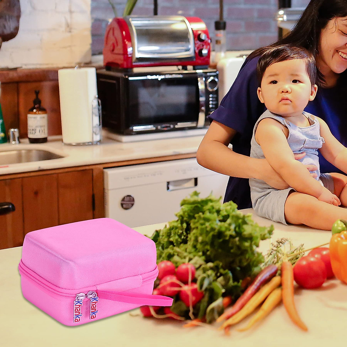 khanka Hard Travel Case Replacement for Phomemo M04S Portable Thermal Printer, Bluetooth Label Printer, Case Only (Pink)