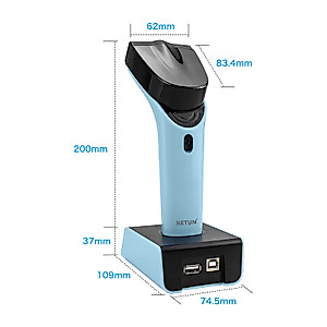 NETUM Bluetooth Wireless 2D Barcode Scanner Automatic, Hands Free Barcode Reader with Charging Cradle and Built-in Memory, Fast and Precise scanning, Transfers Up to 50 Meters - DS7500