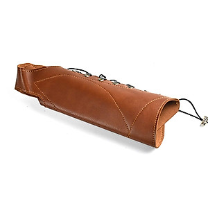 Windfulogo PU Leather Archery Arm Guard Hand Protector Brace Longbow Hunting Shooting Brown for Women & Men