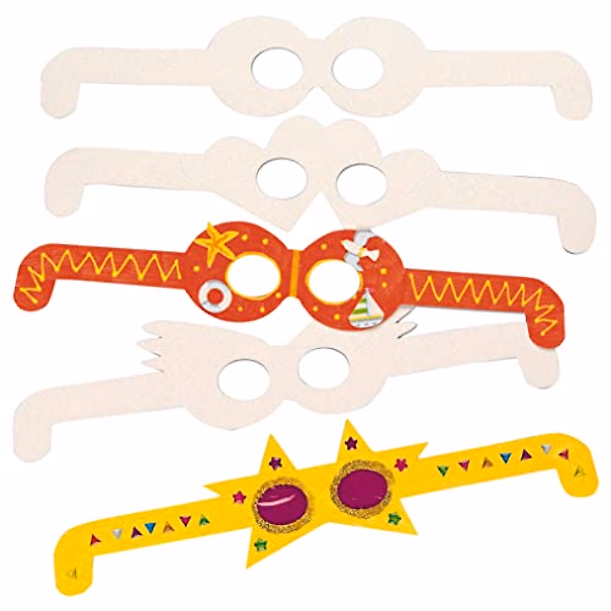 Baker Ross Design Your Own Glasses, Blanks for Kids to Paint and Decorate for Arts and Crafts Activities (Pack of 12), 35cm, White (ET608)