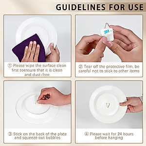 40 Pieces Invisible Adhesive Plate Hanger Vertical Plate Holders for The Wall Hooks Decorative Plates Wall Holders for Display 1.25 Inch