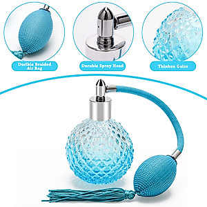 Coolrunner Crystal Art Vintage Style Refillable Perfume Atomizer Long Spray Bottle 100ml (Blue)