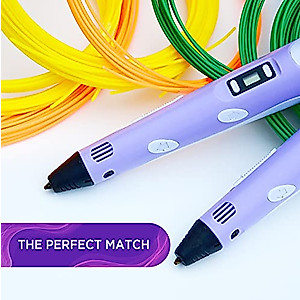 Smart Novelty Premium 3D Pen Filament Refill 10-in-1 Multicolor Bundle Universally Compatible Multicolored 1.75mm - PLA High Precision Pen & Printer Filament Refills- 16 Feet Per Color