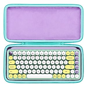 co2CREA Hard Case Replacement for Logitech POP Keys Mechanical Wireless Keyboard, Purple Case + Daydream Mint Zipper