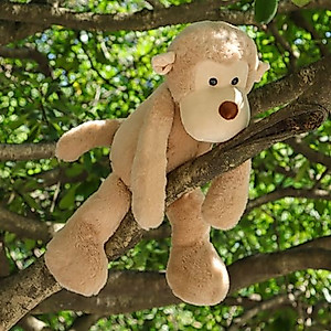 Apricot Lamb Toys Plush Light Brown Monkey Stuffed Animal Soft Cuddly Perfect for Child （Light Brown Monkey,9 Inches）