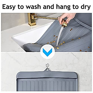 AECHY Dog Mat for Food and Water, Silicone Dog Food Mat with Pocket for Catches Spill and Residue, Multiple Sizes, Colors Dog Feeding Mat, Non Slip Cat Dog Water Bowl Mat with High Edges Cat Food Mat