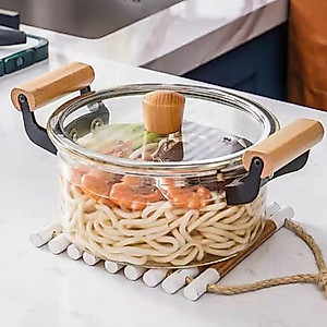 BESPORTBLE Glass Saucepan with Cover Heat Resistant 2. 5L Glass Cooking Pot with Cover Nonstick Soup Pot Sauce Pan for Soup Pasta Noodle Baby Food Transparent