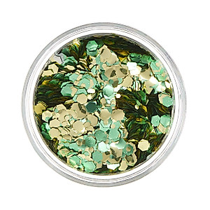 Mystic Bio Biodegradable Eco Chunky Glitter by Moon Glitter - 100% Cosmetic Bio Glitter for Face, Body, Nails, Hair and Lips - 3g - Shamrock