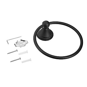 Amazon Basics AB-BR807-FB Towel Ring-Modern, 1-Piece, 7.96 Inch, Flat Black
