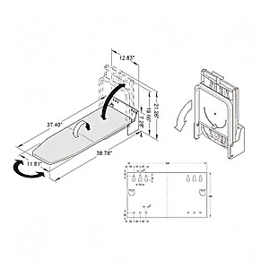 Heavy Duty Ironing Board 37.40"x11.80" Extreme Stability Wall Mount Ironing Board Professional Space Saving Folding Ironing Board with Heat Resistant Cover for Home Laundry Room Dorm White and Grey