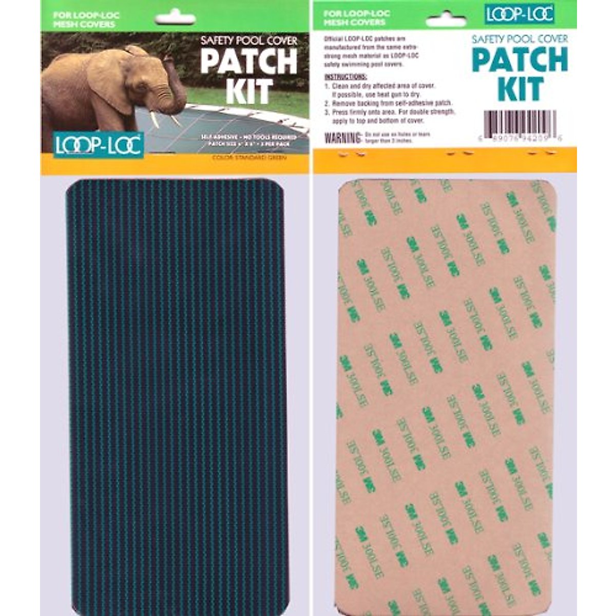 Loop Loc Mesh Patch Kit - Incls. 3- 4 Inch X 8In Adhesive Transfer Patches For Loop Loc Mesh Safety Covers
