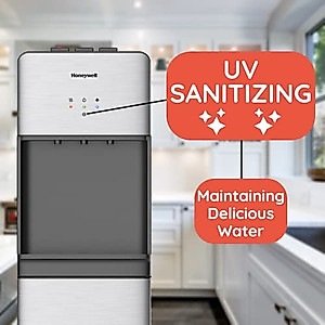 Honeywell UV Bottom-Load Tri-Temperature Water Dispenser, Silver (HWDB-1880SS)