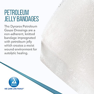 Dynarex Sterile Petroleum Non Adhering Gauze Dressing for Wounds, 12 Count