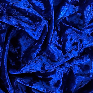 Samantha Royal Blue Polyester Stretch Crushed Velvet Fabric by The Yard for Bows, Topknot. Headwraps, Scrunchies, Clothes, Costumes, Crafts