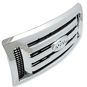 HECASA Front Bumper Grill Compatible with 2009-2012 Ford F150 9L3Z8200D FO1200511 Bumper Guard Cover Hood Grille Shell Chrome Silvery